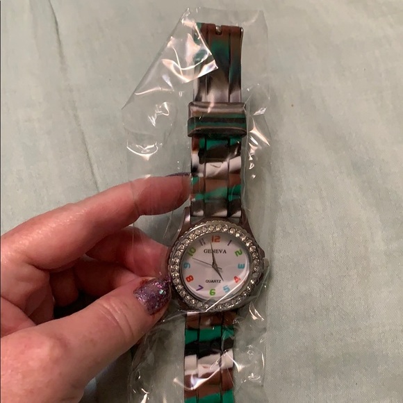 Geneva | Accessories | Geneva Rubber Watch Large Numbers Tie Dye Nwt ...